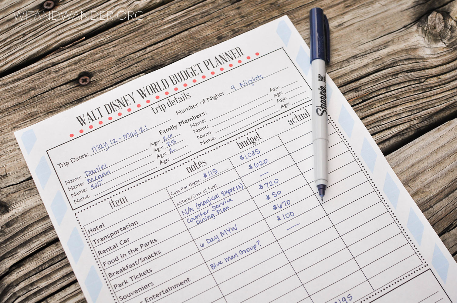 Free Printable Disney World Budget Planner Our Handcrafted Life Free Printable Disney World Budget Planner Our Handcrafted Life